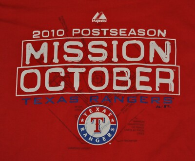 t-shirt large texas rangers baseball mlb 2010 playoffs 22 inches pit 2 ...