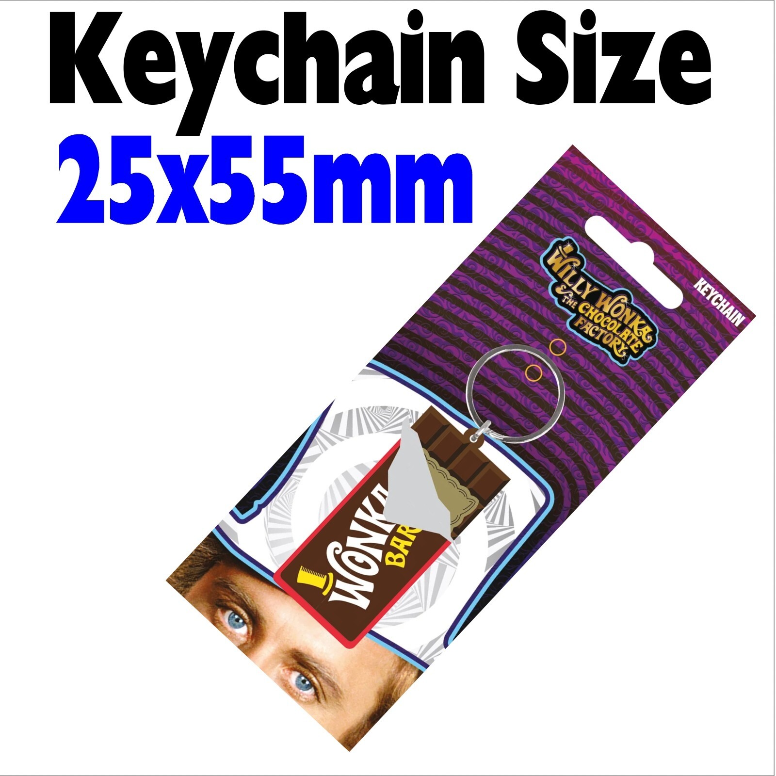 Willy Wonka Bar Keychain Golden Ticket Chocolate Factory Keyring Key ...
