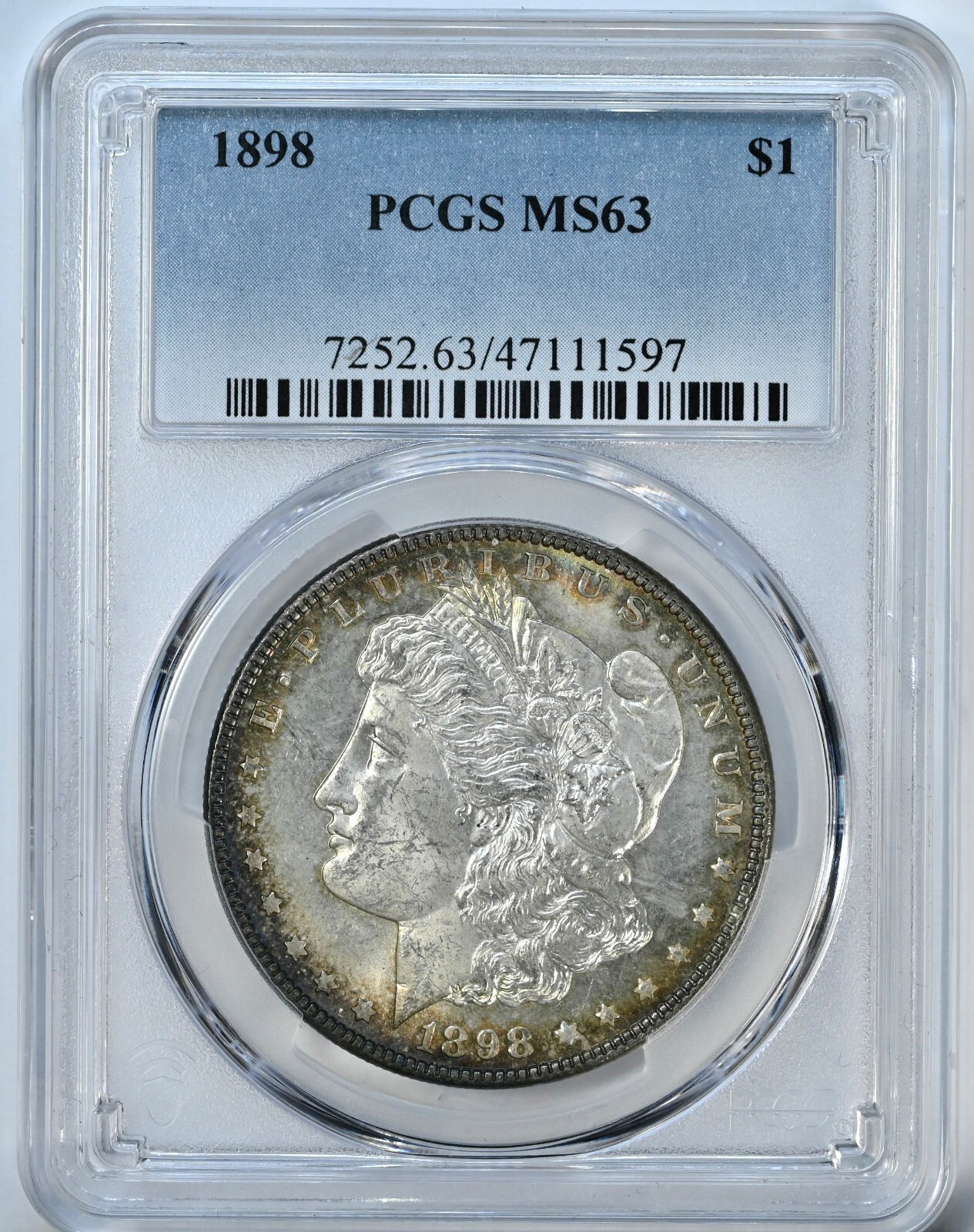 1898 MORGAN PCGS MS63 Graded Silver Dollar MS 63 Coin 7252 | eBay