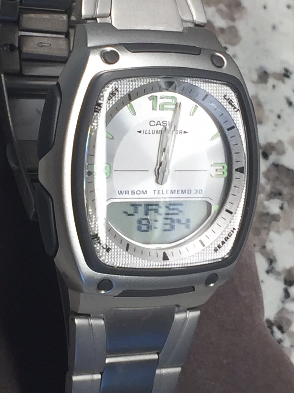 Casio Illuminator AW-81 Men's Stainless Steel Analog Digital Quartz ...