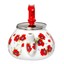 POPPY FLOWERS ENAMELED KETTLE - Red Enamel Tea Pot All Stove Enamelware ...