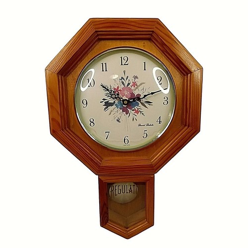 Vintage Regulator Clock Daniel Dakota Quartz Flower Face NO Chime | eBay