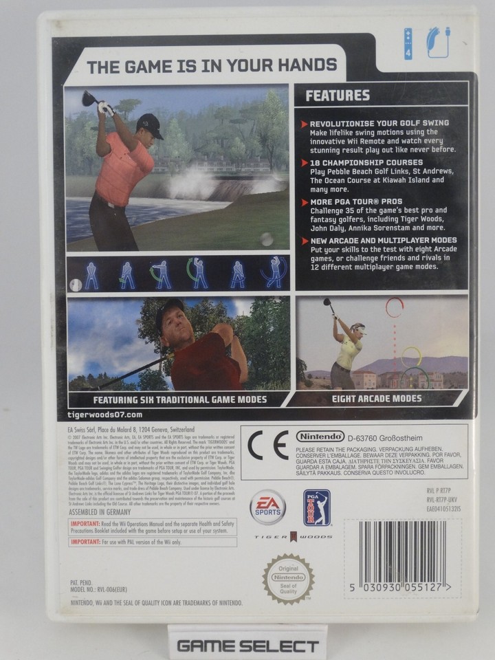 Tiger Woods Pga Tour 07 Golf 2007 nintendo Wii And Wiiu U pal Original ...