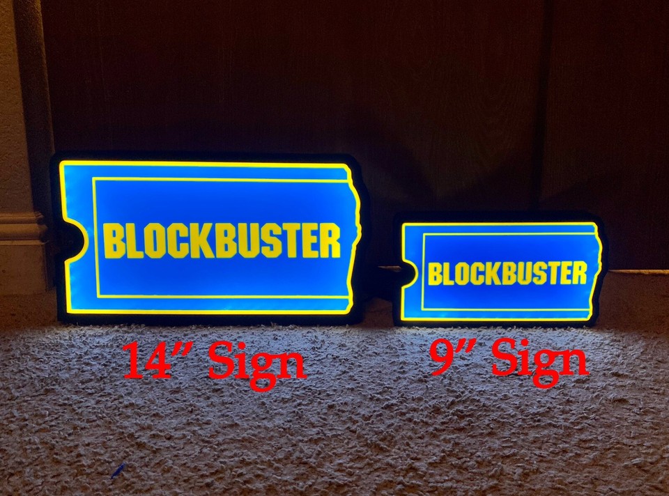 Light Up Blockbuster Video Decoration Sign Extra Large XXL 14” Wide | eBay