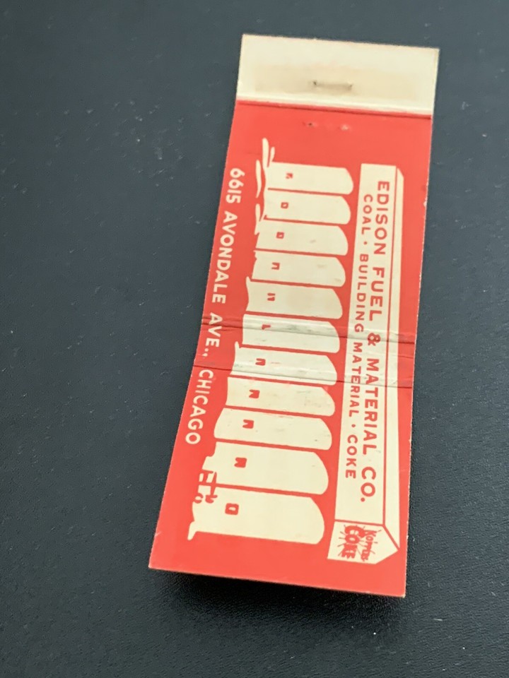 Vintage Matchbook “Edison Fuel & Material Co. - Coal Oil Lath Cement ...