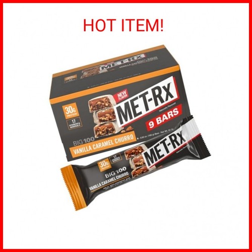 MET-Rx Big 100 Colossal Protein Bars, Vanilla Caramel Churro Meal ...