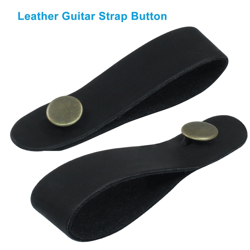 Guitar Strap Buttons 6 Pack, Leather Neck Lock Adapter for Acoustic ...