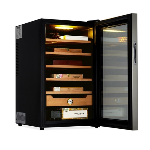 Electric Cigar Humidor Cabinet 70L Cedar Cigar Box Temp Control LED ...