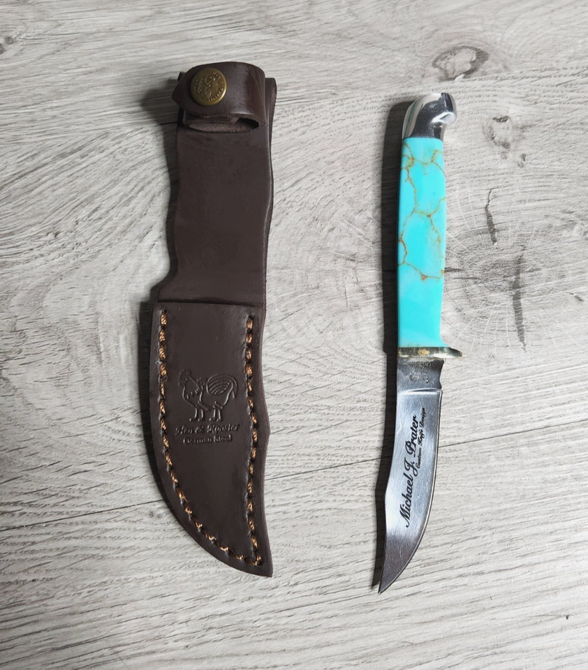 Hen & Rooster Michael Prater Turquoise Knife Set Hunter 5048 ...