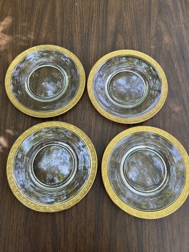 Set Of 4 Vintage Plates Dinnerware Gold Rim | eBay