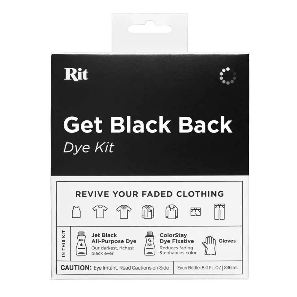 Rit Dye - Get Back Black Dye Kit - Fabric Dye - Restore Faded Clothes ...