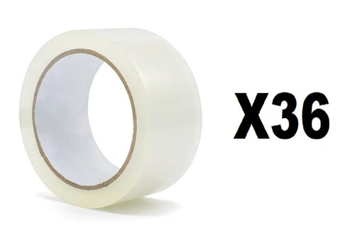 Lot of 36 Clear Packing Tape,2" Wide,2.0mil Thickness,110 Yard (300 Ft ...