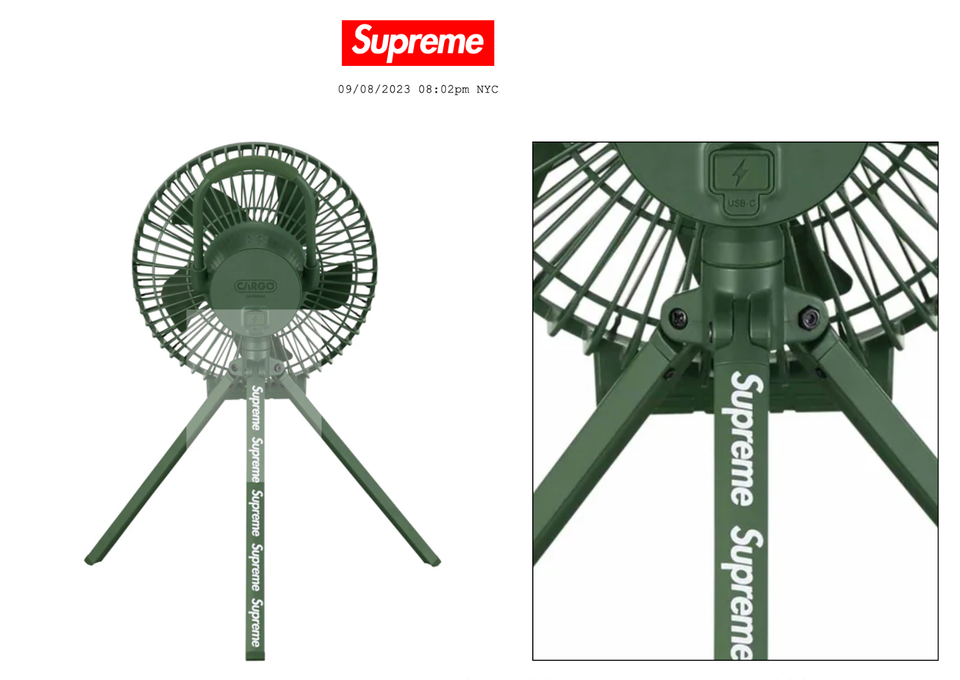 SUPREME CARGO CONTAINER ELECTRIC FAN (OLIVE) FW23 CIRCULATOR NIKE SB ...