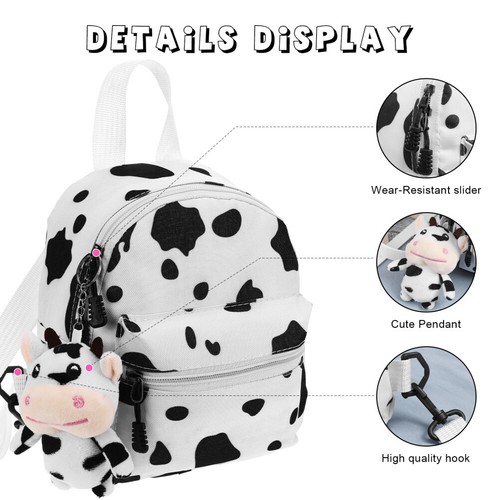 Kids Rucksack Canvas Favor Cow Backpack Cow Pattern Backpack | eBay