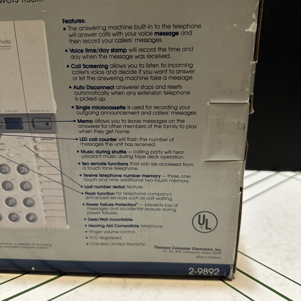 GE Answer Phone Series Model 2-9892 Telephone BRAND NEW 44319298925| eBay