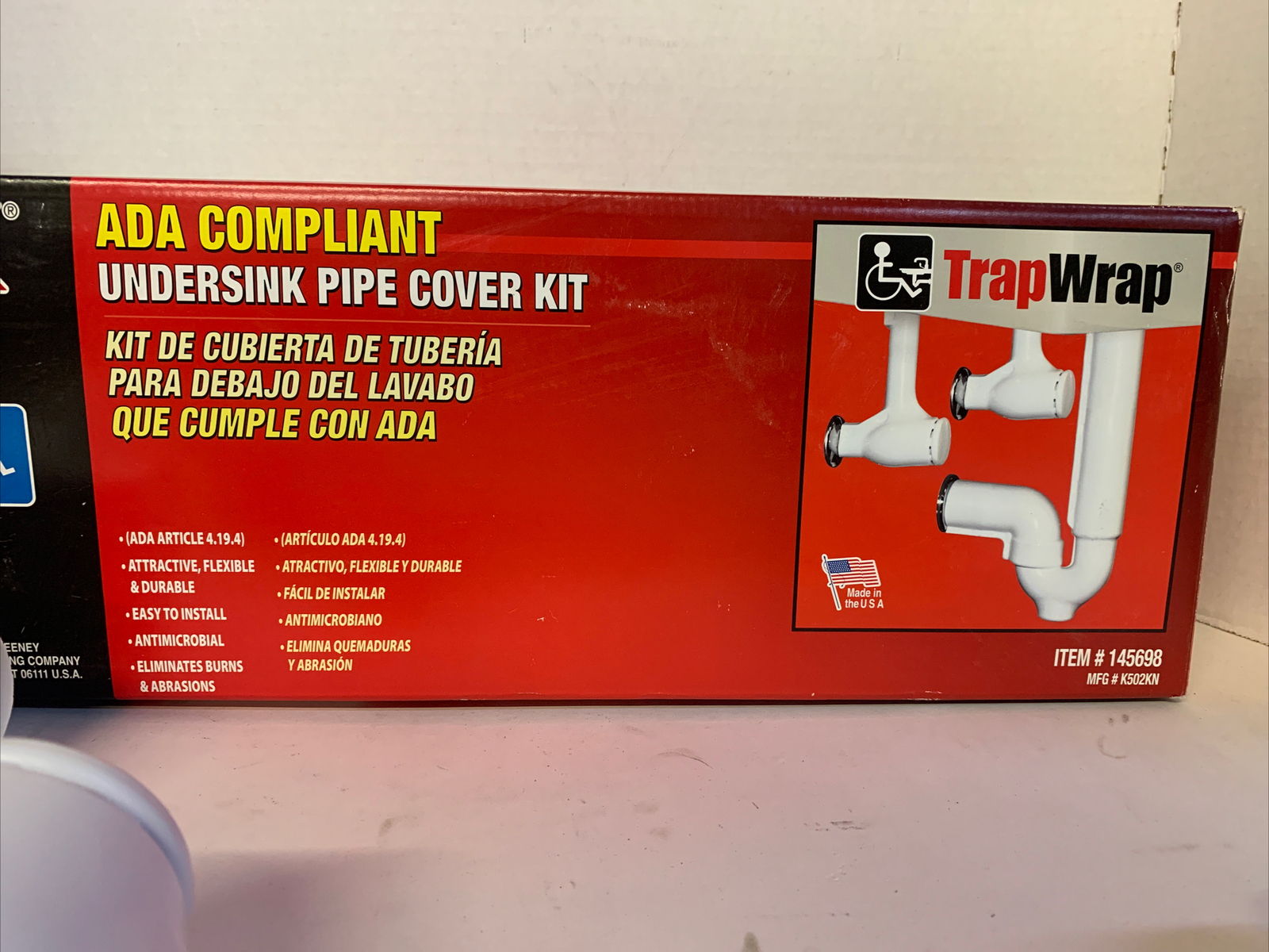 502kn White Keeney Trap Wrap Ada Compliant Undersink Pipe Cover Kit ...