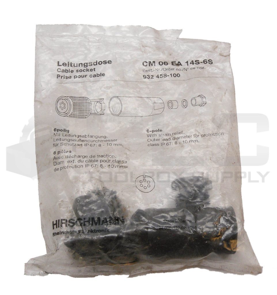 SEALED NEW HIRSCHMANN CM 06 EA 14S-6S CABLE SOCKET 6 POLE 932 458-100 ...