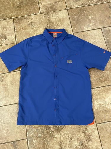 Nike UF University of Florida Gators Button Button Up Shirt Men’s M ...