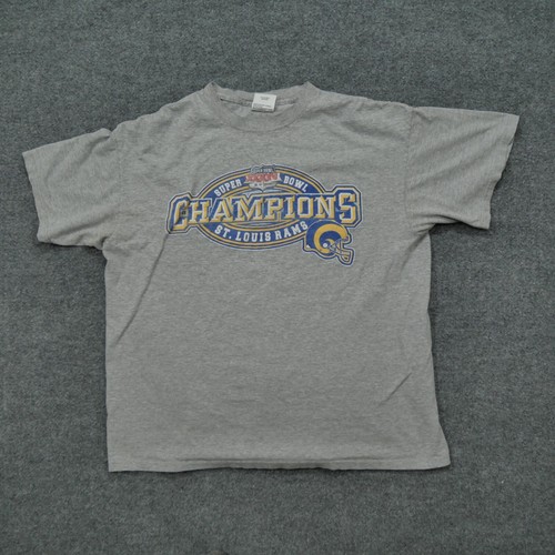 Vintage St Louis Ram T Shirt Adult XL Grey Super Bowl Champions Mens ...
