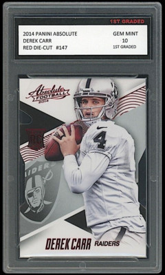 Derek Carr 2014 Panini Absolute Red Die-Cut 1st Graded 10 Rookie Card ...