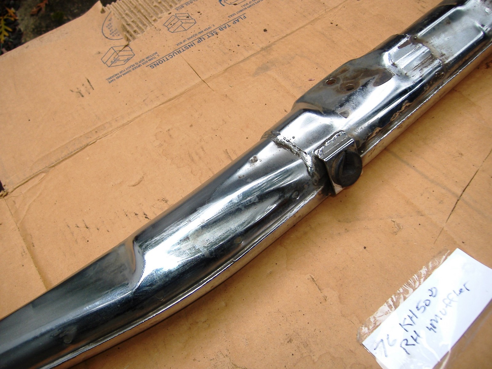 Kawasaki H1 500 RH exhaust muffler H1E KH500 1976 18001-176 '76 KHI 500 ...