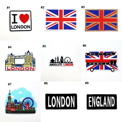 London England Flag Embroidery Patch Travel Vacation Emblem for Iron on ...