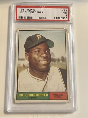 1961 Topps Baseball Card #82 Joe Christopher Pittsburgh Pirates PSA 3 ...
