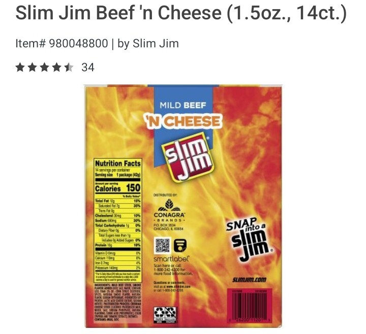 Slim Jim Beef and Cheese (1.5oz.., 14ct) | eBay