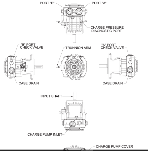HYDRO GEAR PK-2KQQ-MY1X-XLXX/116-8581 CUSTOM PUMP FOR TRANSAXLE ...
