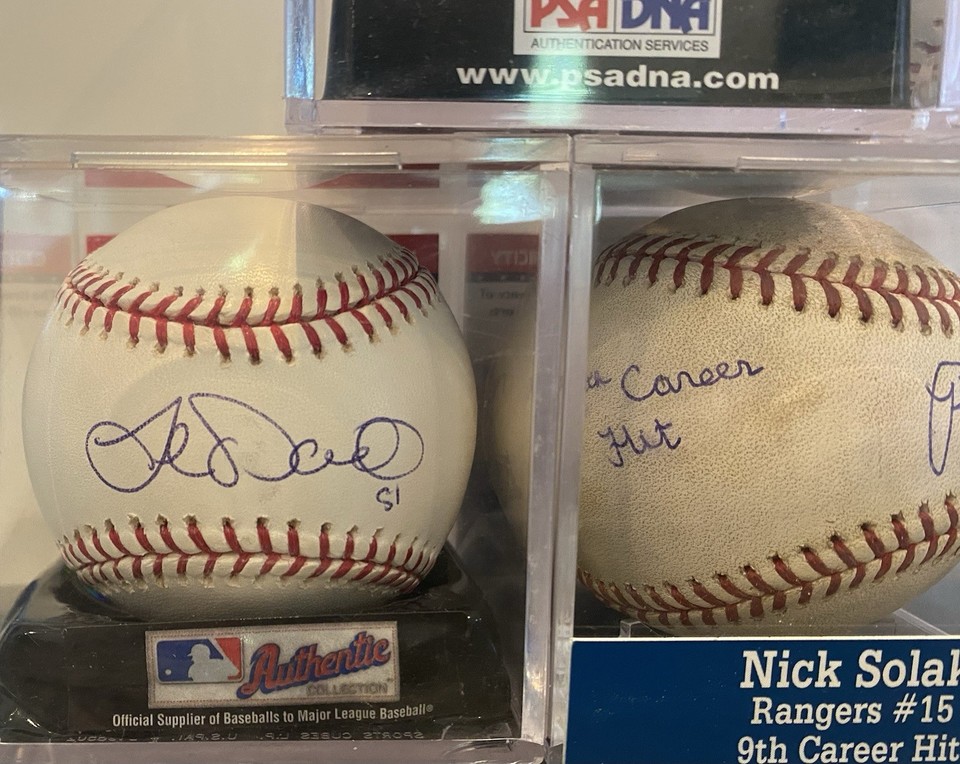 LOT OF 5 BASEBALLS PSA SIGNED AUTOGRAPHED GAME USED OR AUTHENTICATED, W ...