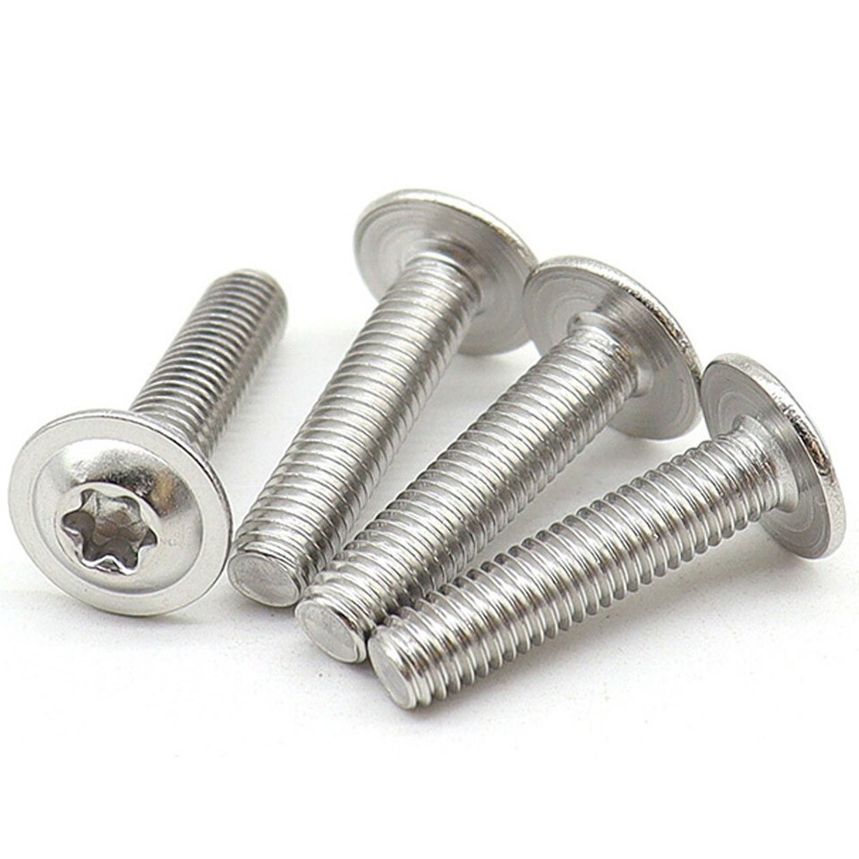 M5 A2 Stainless Steel Flange Torx Socket Button Head Screws Six Lobe ...
