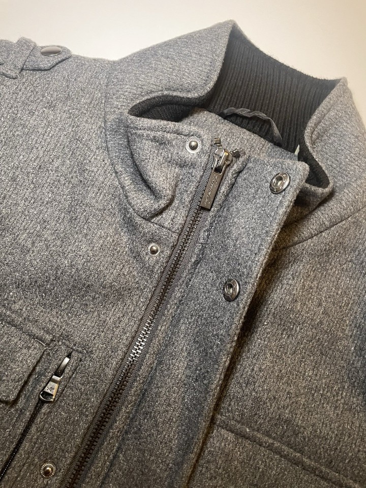 Kenneth Cole Reaction Military Cargo Style Jacket Gray Men Size M Wool ...