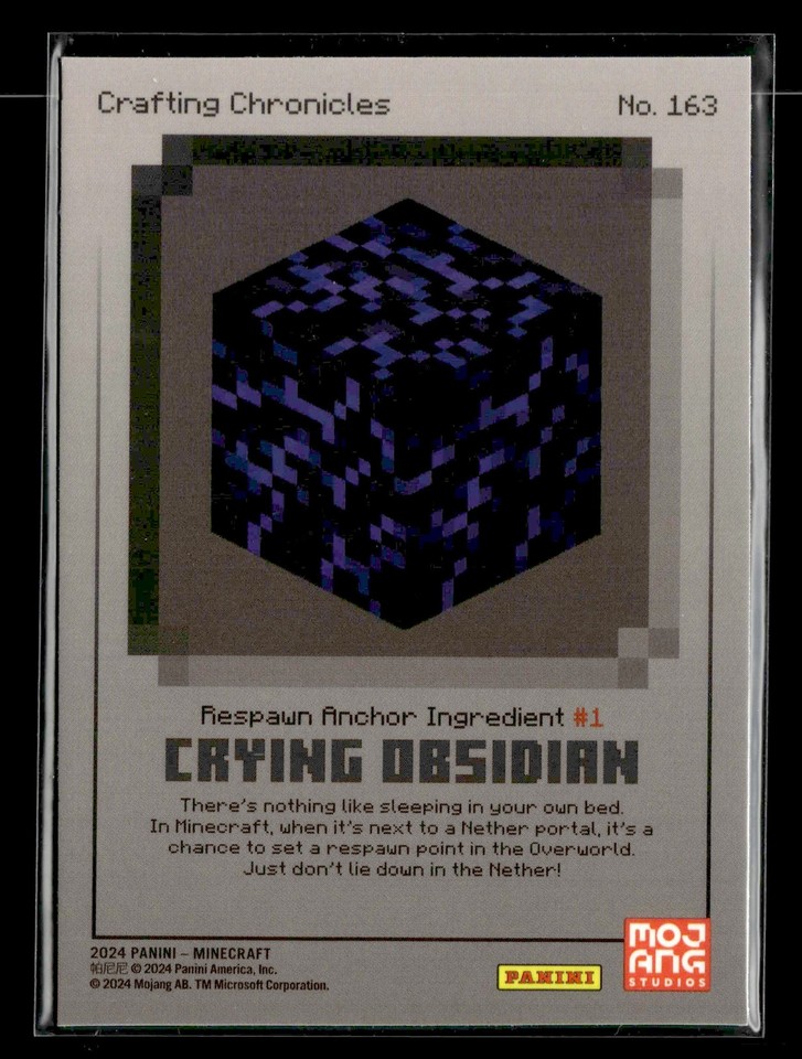 2024 Panini Minecraft - Crafting Chronicles Optichrome - #163 Crying Obsidian | eBay