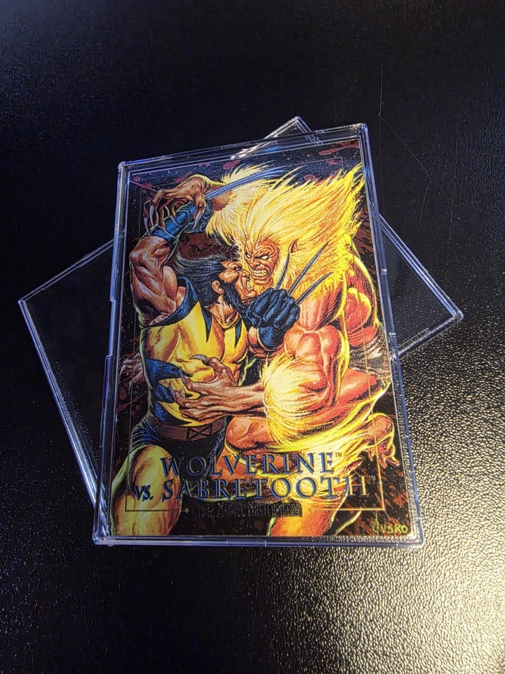 1992 marvel masterpieces wolverine vs sabretooth Prisim Card | eBay