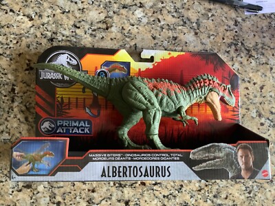 Mattel Jurassic World Primal Attack Massive Biters Albertosaurus Green ...