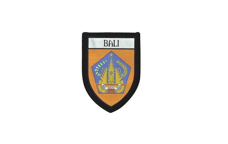 Patch embroidered fusible printed coat of arms city flag bali indonesia ...