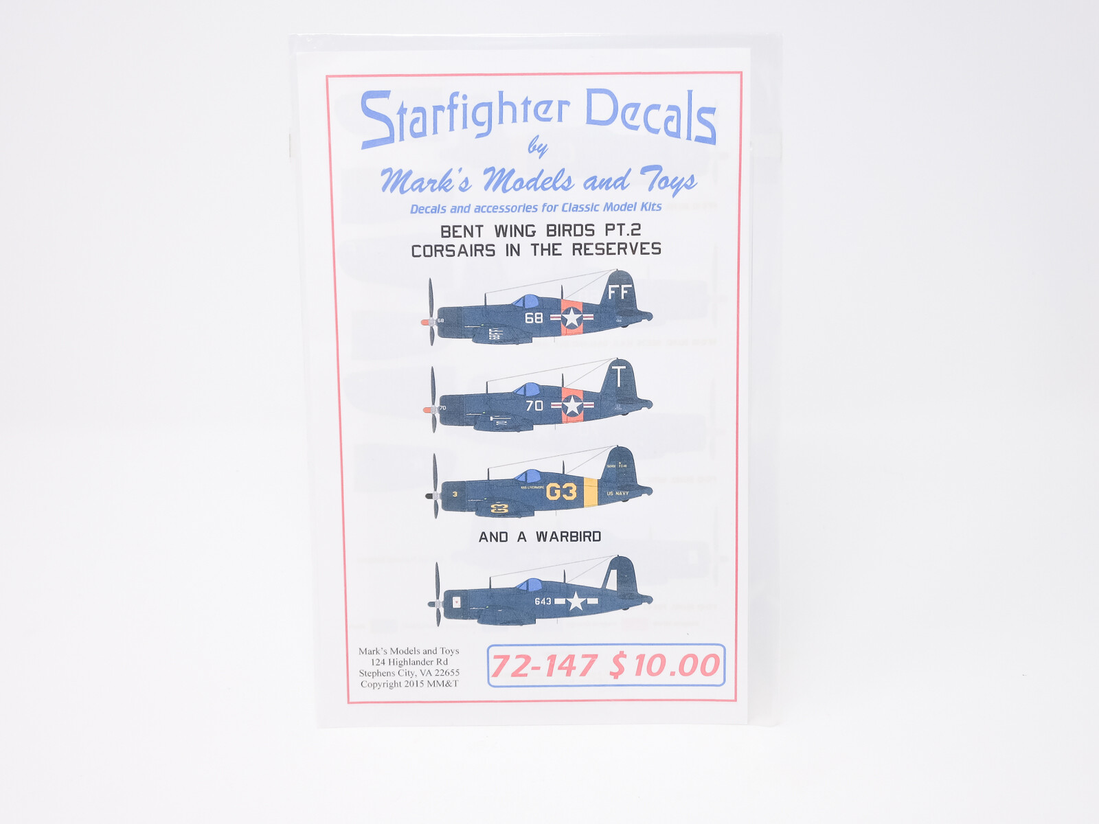 1/72 Starfighter Decals Bent Wing Birds Part 2 F4U Corsair in the ...