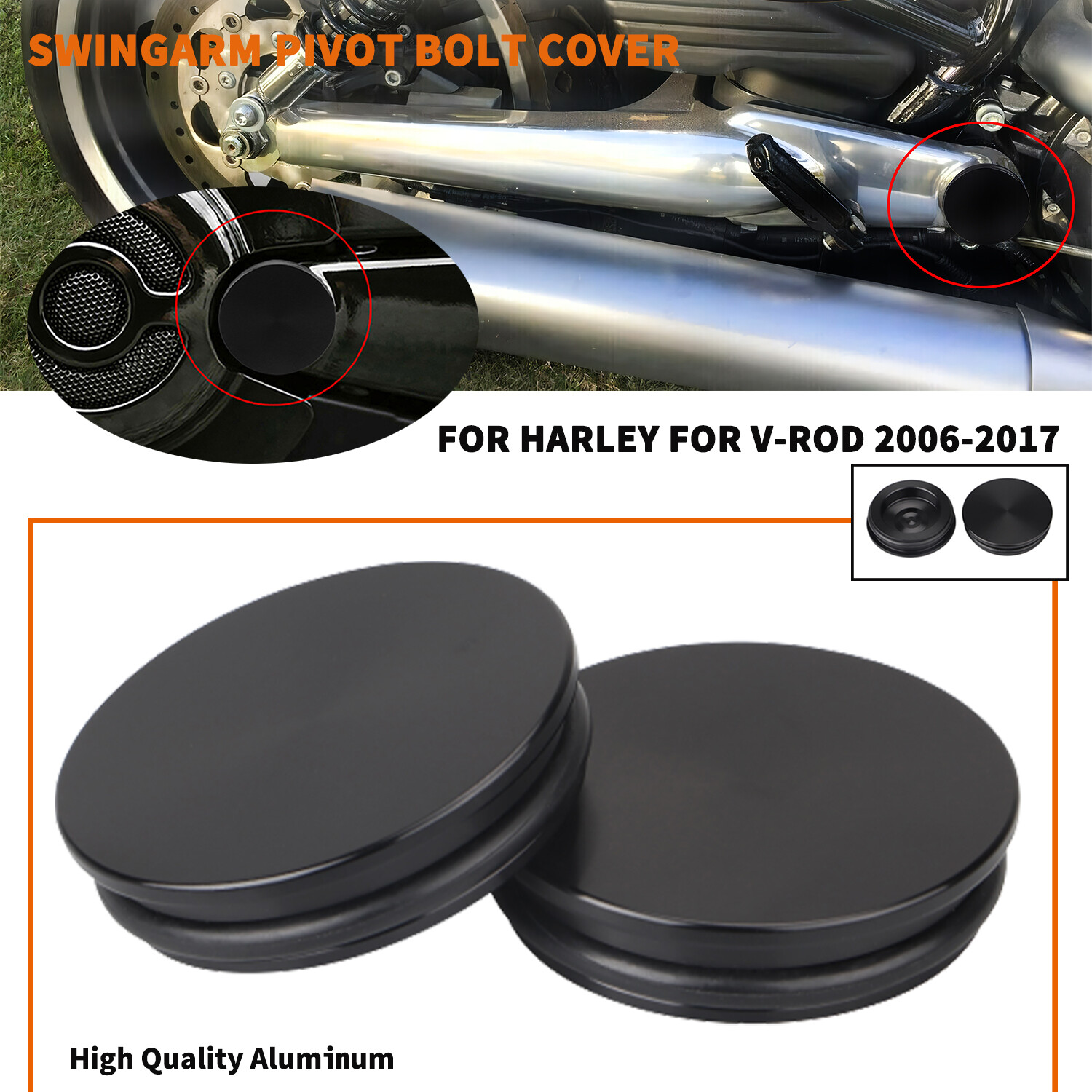 Swingarm Pivot Bolt Cover Fit For Harley V-Rod Muscle VRSCF Anniversary ...