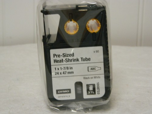 Dymo Polyolefin Pre-Sized Heat-Shrnk Tube Labels BLK/WHT 1x1-7/8 ...