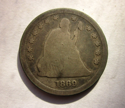 1869-S LIBERTY SEATED QUARTER 25c COIN SAN FRANCISCO MINT RARE POST ...