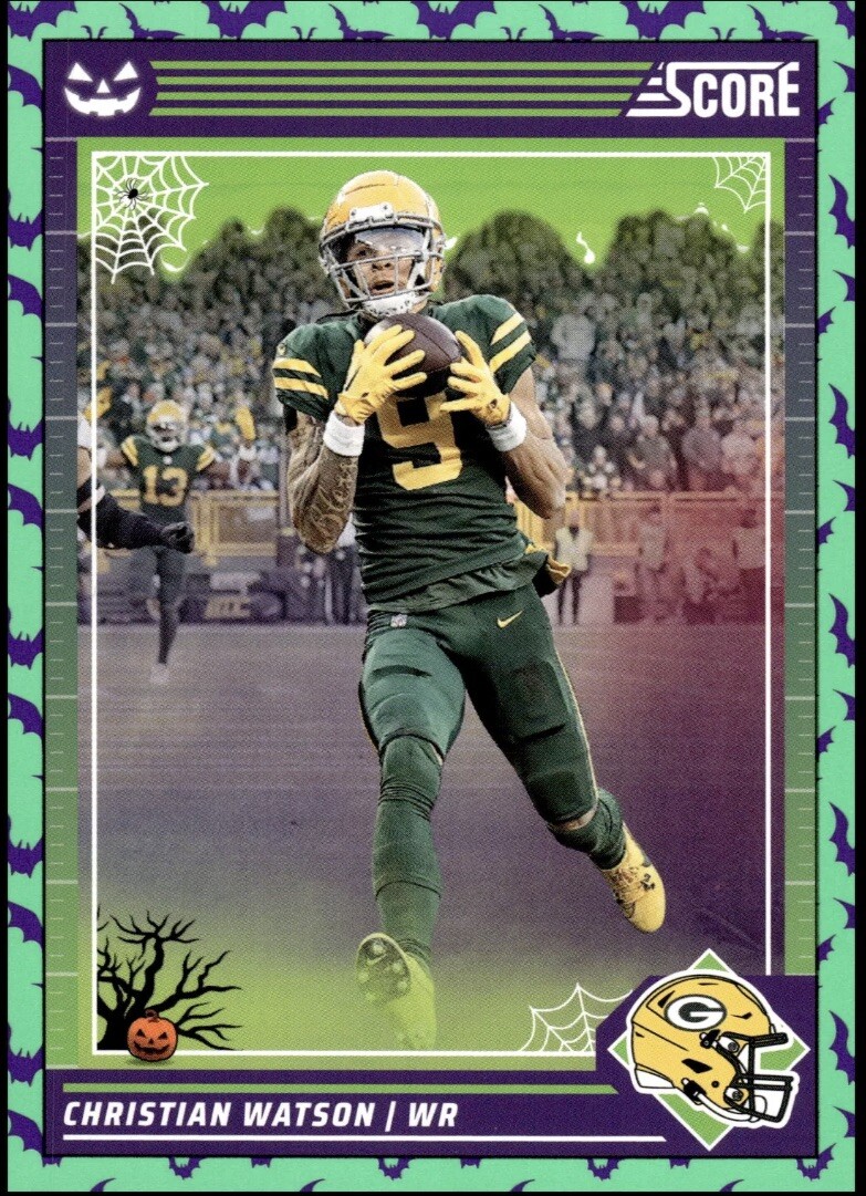 2024 Score Football Bats Halloween Parallel #104 Christian Watson ...