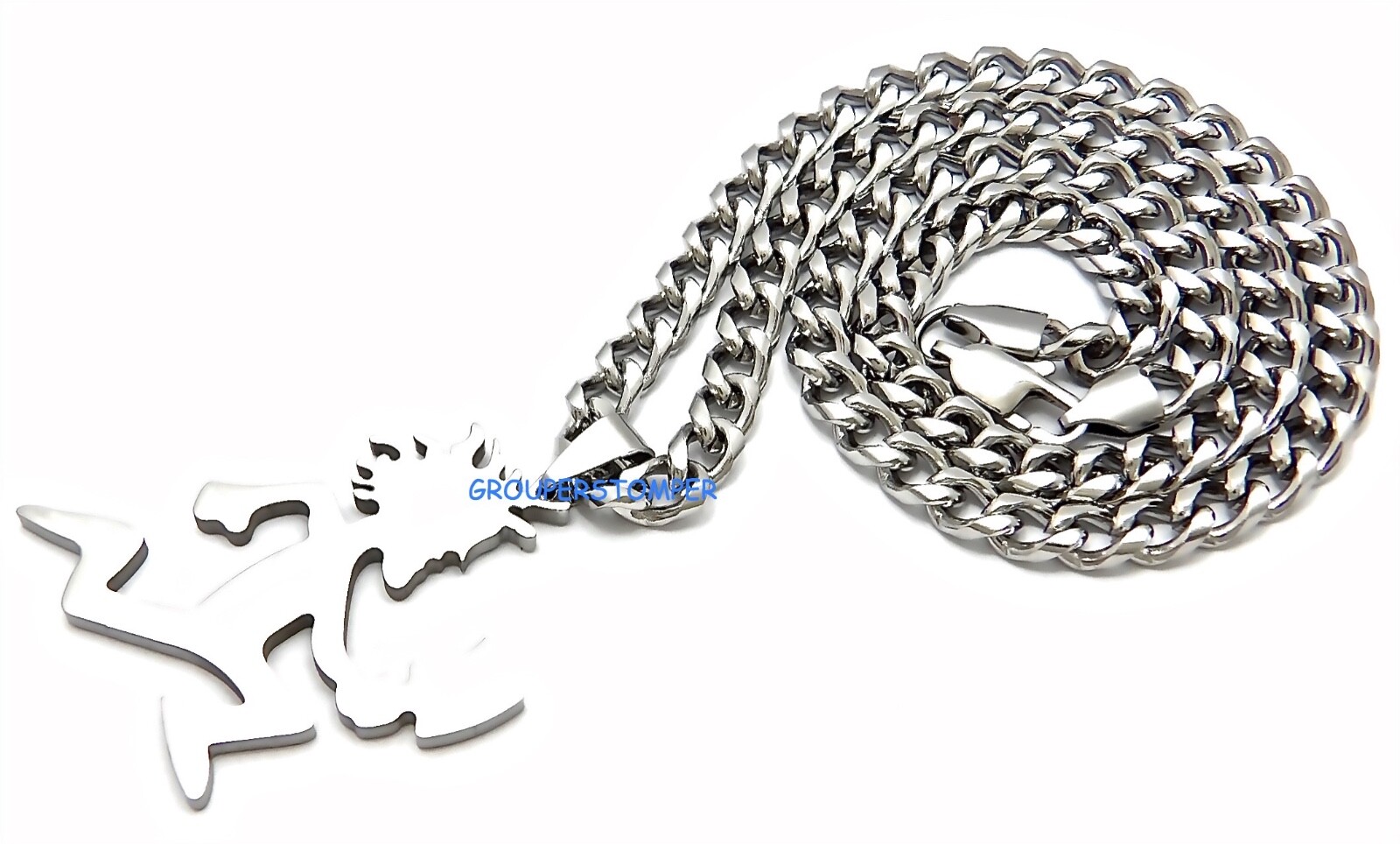 Juggalo Necklace New Pendant With Cleaver Cuban Link Style Chain Insane ...