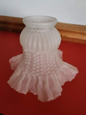 Frosted Glass Globe Ruffled Scallop Tulip Embossed Ceiling Fan Lamp ...