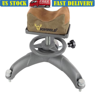 Adjustable Shooting Rest Gun Rifle Front Rest W/ V-Shaped Bag Stability ...