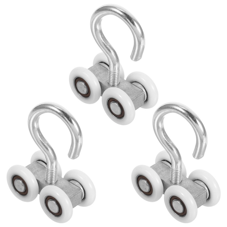 3 Pcs Ceiling Mounted Curtain Track Hook Bathroom Hooks Tie Back | eBay ...