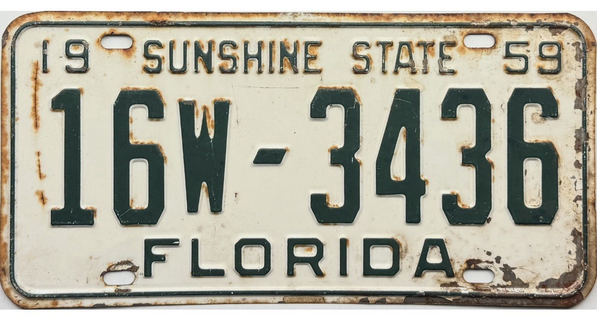 *99 CENT SALE* 1959 Florida License Plate Sarasota County #3436 No ...