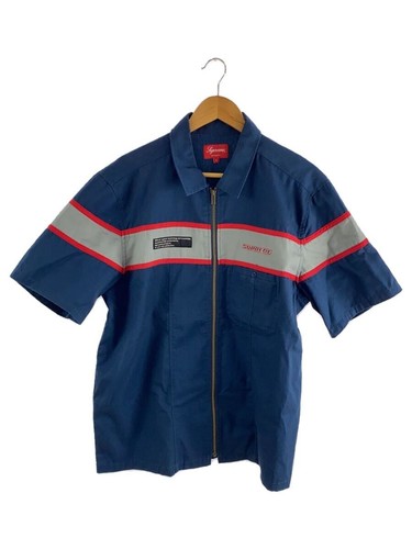 Supreme ZIP UP WORK SHIRTS Short sleeve shirt L Polyester NVY | eBay