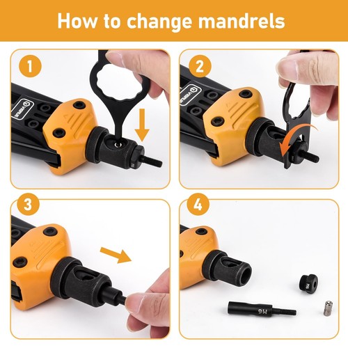 16'' Rivet Nut Tool Kit Nutserts Rivnut Hand Tool Set with 15PCS Metric ...