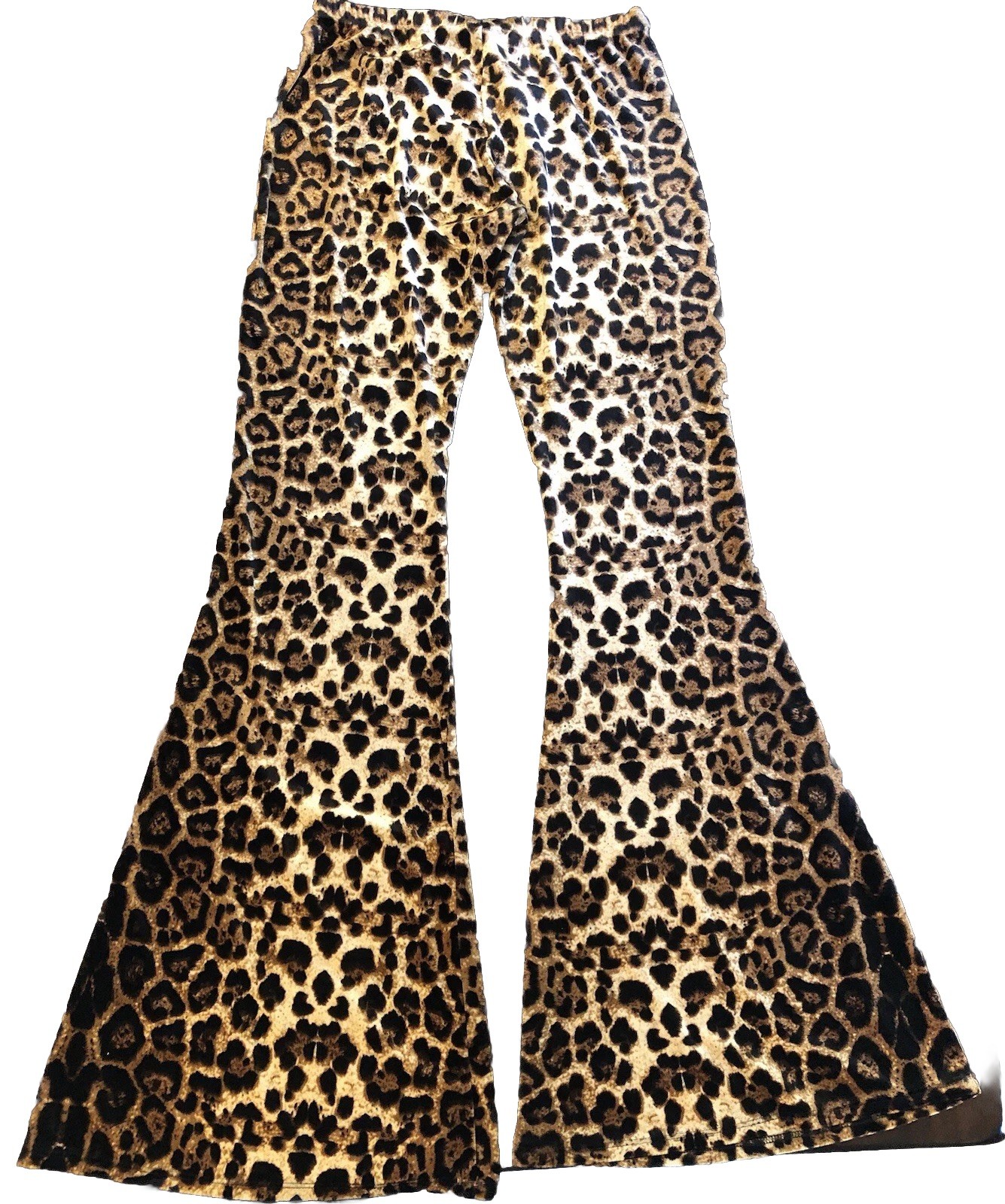 90s Y2K Luscious Leopard Velvet Mid Rise Flare Bell B… - Gem