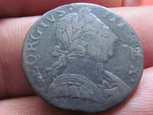 USA BRITISH KING GEORGE III ( 1775 RARE SCARCE ) HALF PENNY HIGH GRADE ...